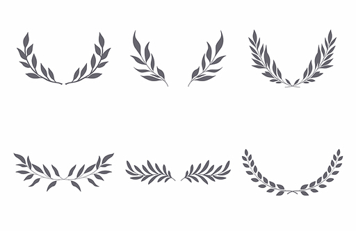 Laurel wreath. Vintage heraldry branching leaf wreaths, laurels leaves ...