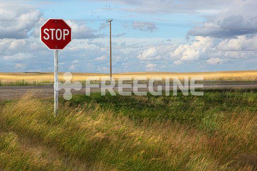 유토이미지 | Rural stop sign on the prairies