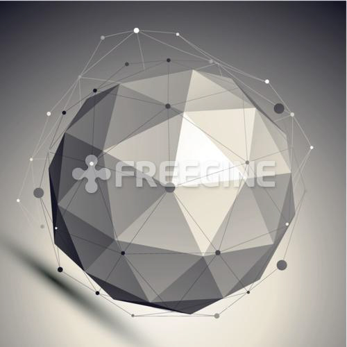 유토이미지 | 3D mesh shadow style abstract background, origami futuristic tem