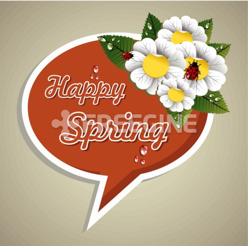 유토이미지 | Happy Spring speech bubble