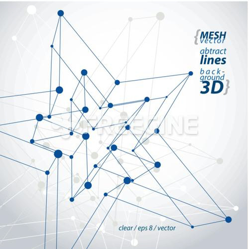 유토이미지 | Dimensional tech polygonal construction figure with black connec