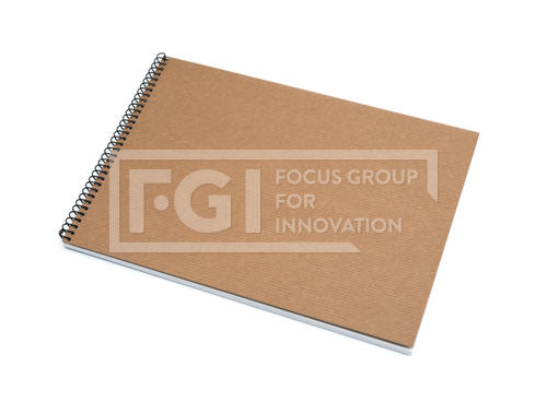 유토이미지 | recycled paper notebook front cover on white background