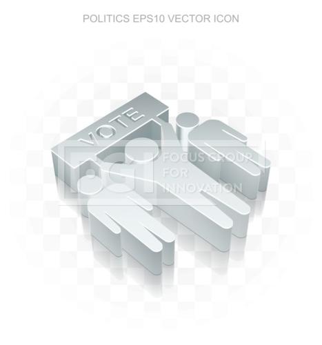 유토이미지 | 상세페이지 | 베이직샵 | 20072186 | Politics icon: Flat metallic 3d ...
