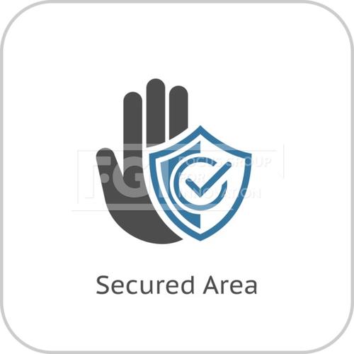 유토이미지 | Secured Area Icon. Flat Design.