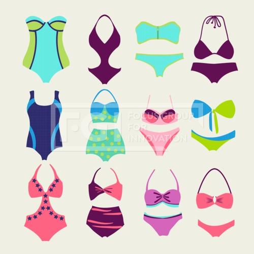 유토이미지 | vector set of swim wears - Illustration