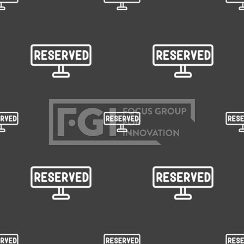 유토이미지 | reserved icon sign. Seamless pattern on a gray background. Vector