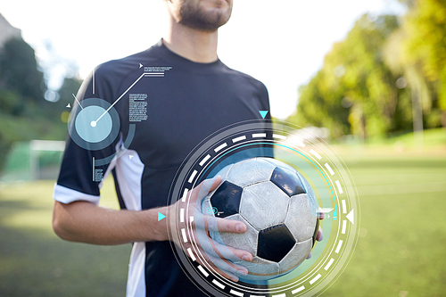 유토이미지 | sport, football training and technology - close up of soccer ...