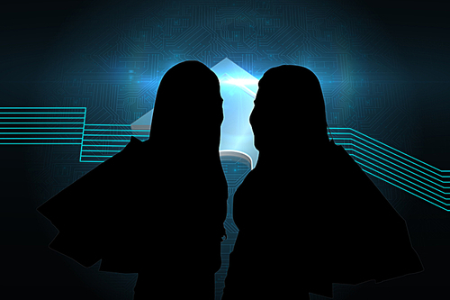 Composite image of shiny house on black background | 유토이미지 | 상세페이지 ...