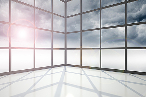 유토이미지 | Gloomy sky seen through window