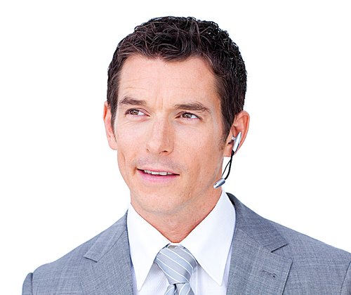 Assertive customer service agent using headset | 유토이미지 | 상세페이지 | 베이직샵 ...