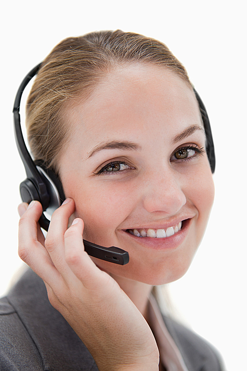 유토이미지 | Happy smiling call center agent at work