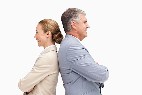 유토이미지 | Business people laughing back to back