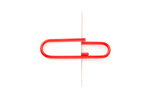 유토이미지 | Red paperclip paperclip attaching on paper