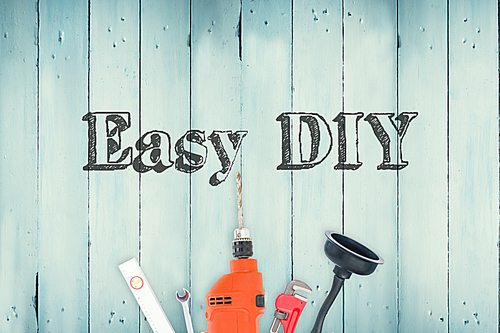 Easy diy against diy tools on wooden background | 유토이미지 | 상세페이지 | 베이직샵 ...