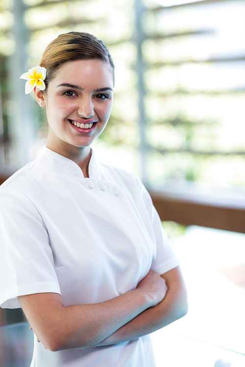 유토이미지 | Portrait of smiling masseuse at spa