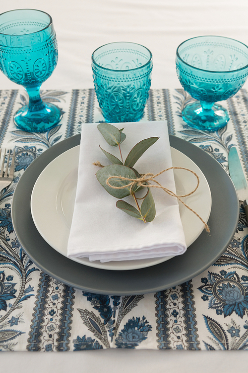 유토이미지 | Close-up of floral theme table setting
