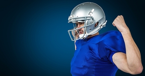 유토이미지 | Composite image of american football player flexing muscles ...