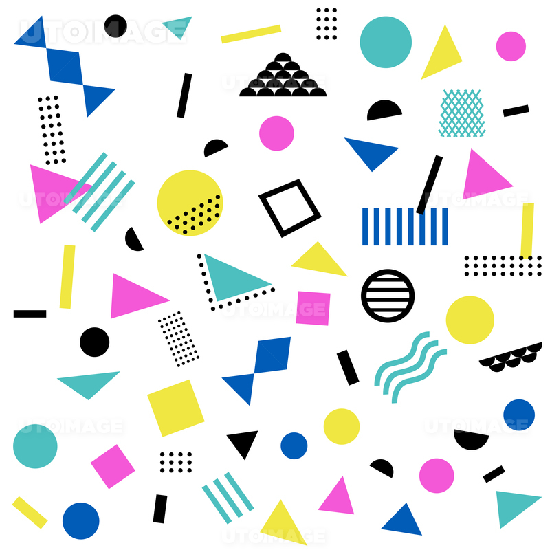 유토이미지 | [일러스트] 다양한 도형 패턴 05