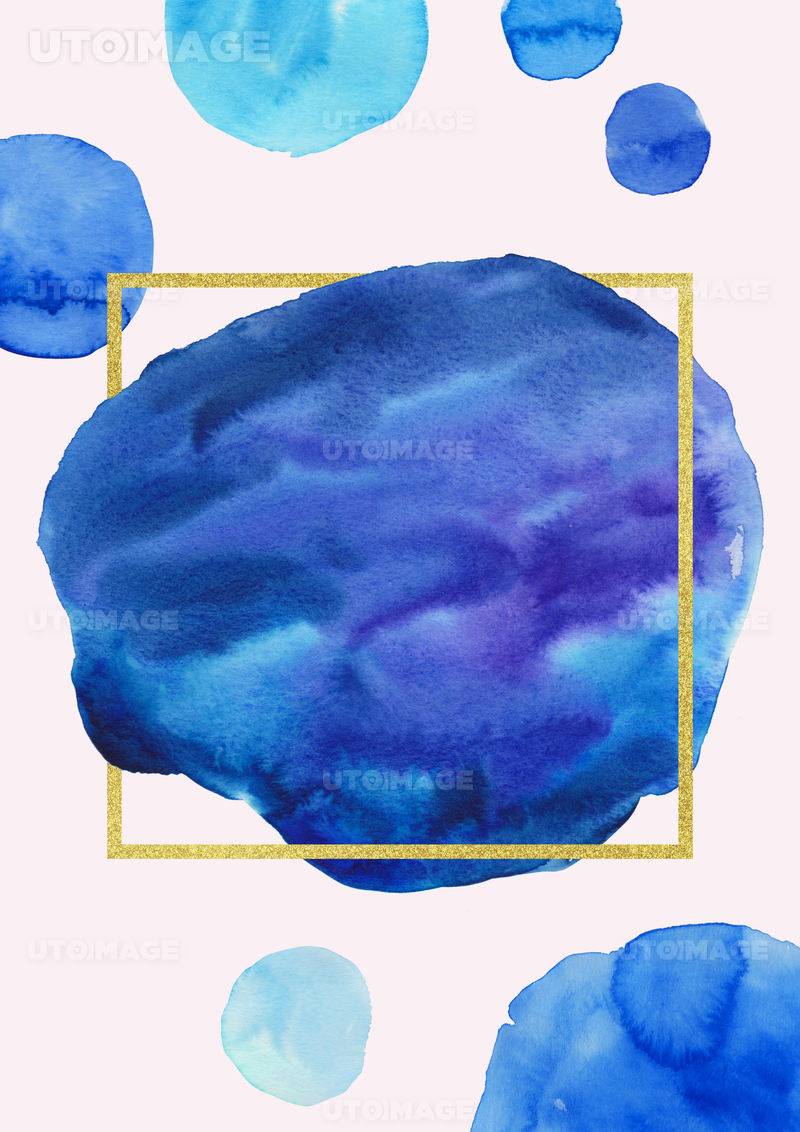 일러스트 수채화 백그라운드 남색 원과 사각형 프레임 유토이미지 상세페이지 베이직샵 일러스트 20925810