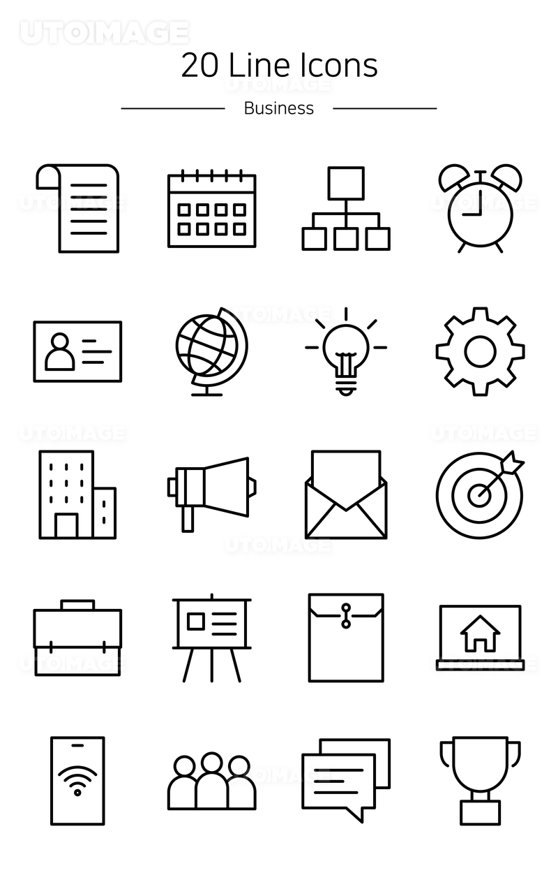 라인아이콘 - 비즈니스 | 유토이미지 | 상세페이지 | 베이직샵 | 아이콘 | 21751552