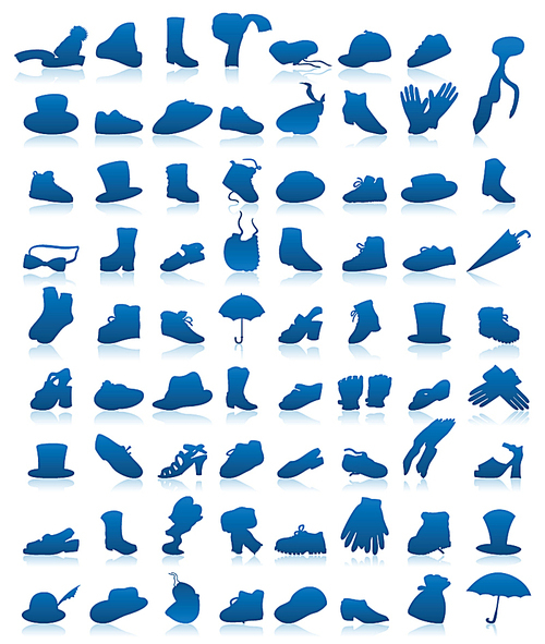 유토이미지 | Clothes icons2. Collection of blue icons of clothes. A vector ...