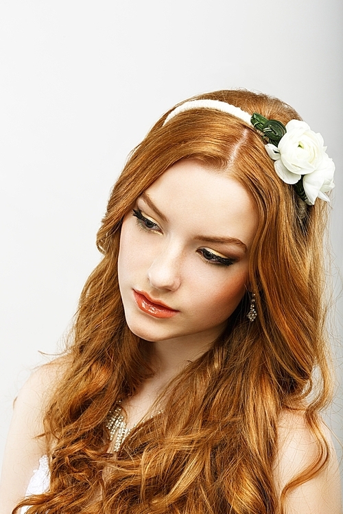 Blameless Beauty. Purebred Fox-Colored Authentic Woman Relaxing ...