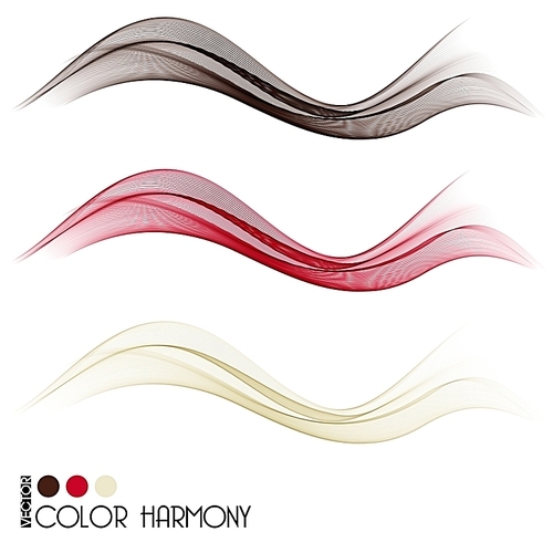 Set of color curve lines design element. Vector illustration | 유토이미지 ...