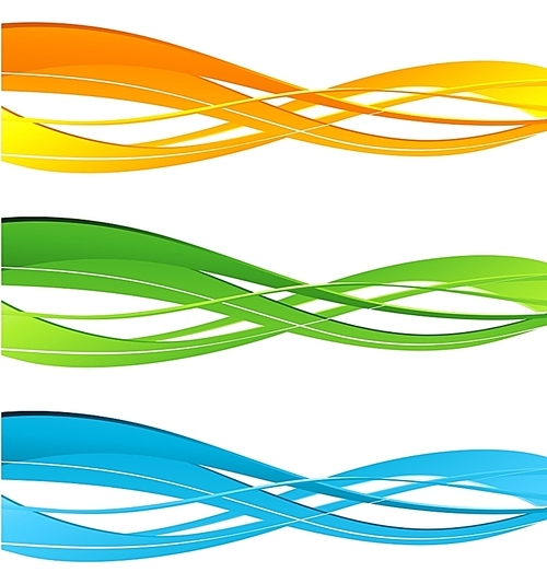 Set of color curve lines design element. Vector illustration | 유토이미지 ...