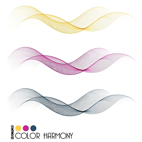 Set of color curve lines design element. Vector illustration | 유토이미지 ...