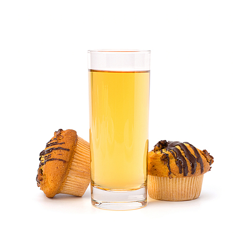 유토이미지 | muffin and fruit juice isolated on white