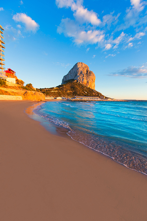 Calpe Alicante sunset at beach Cantal Roig in Mediterranean Spain | 유토 ...