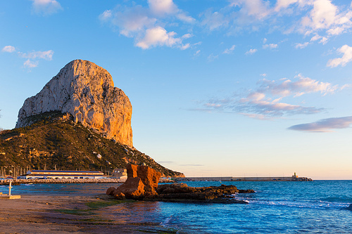 Calpe Alicante sunset at beach Cantal Roig in Mediterranean Spain | 유토 ...