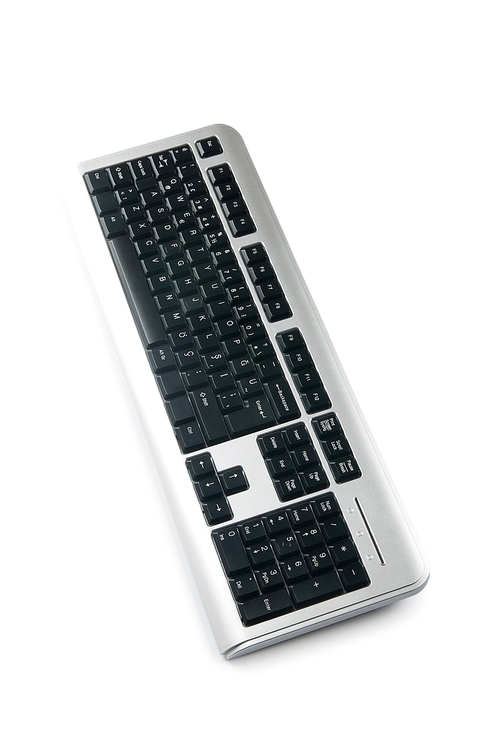 Silver keyboard isolated on the white background | 유토이미지 | 상세페이지 | 베이직샵 ...