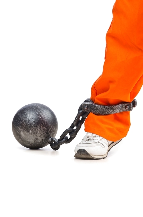 유토이미지 | Convicted criminal on white background