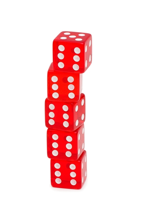 Stack of red dice isolated on white | 유토이미지 | 상세페이지 | 베이직샵 | 사진 | 19762428