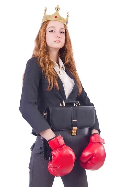 Queen boxer businesswoman isolated on white | 유토이미지 | 상세페이지 | 베이직샵 | 사진 ...