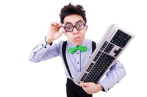 Computer geek nerd in funny concept | 유토이미지 | 상세페이지 | 베이직샵 | 사진 | 19808586