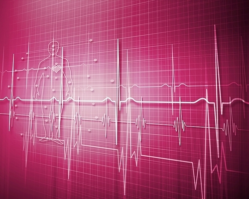 유토이미지 | Image of heart beat picture on a colour background