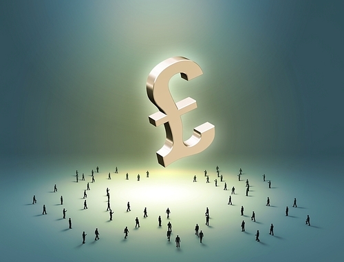 유토이미지 | Money symbol with tiny human figures around