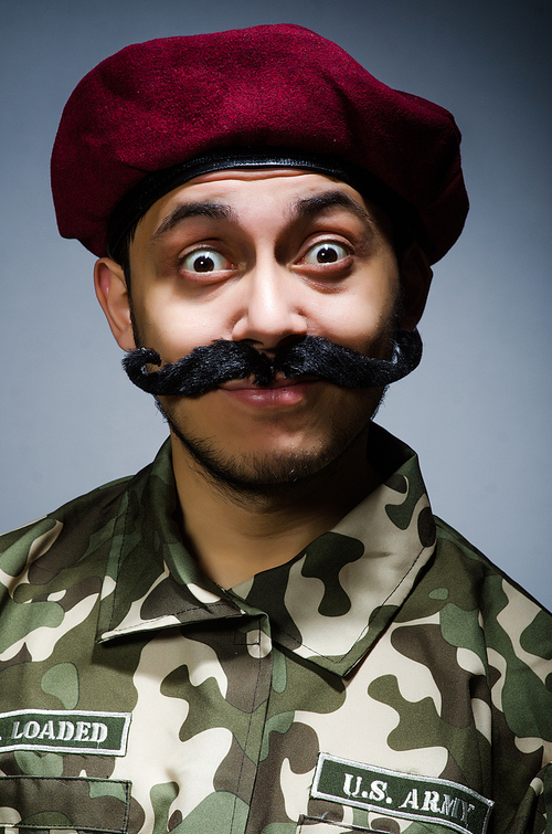 유토이미지 | Funny soldier in military concept