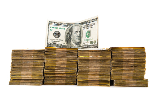 American dollar stack isolated on the white | 유토이미지 | 상세페이지 | 베이직샵 | 사진 ...