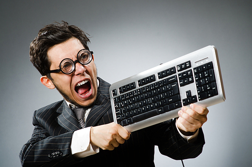 유토이미지 | Comouter geek with computer keyboard