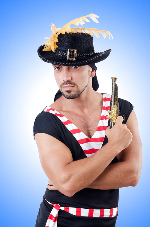 유토이미지 | One eyed pirate isolated on the white