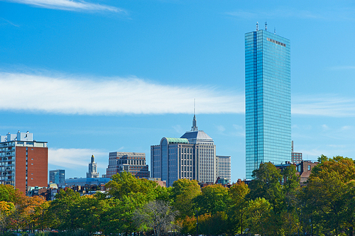 Boston view from Harvard Bridge at Massachusetts, USA | 유토이미지 | 상세페이지 ...