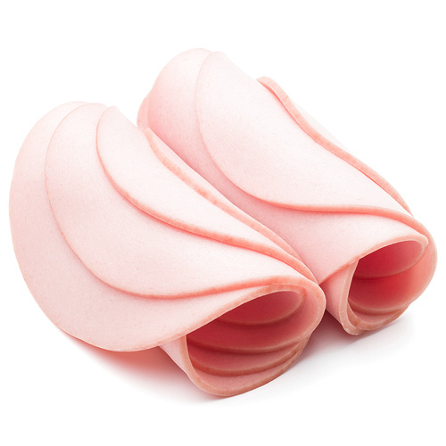 유토이미지 | cooked boiled ham sausage or rolled bologna slices isolated on ...