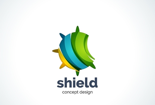 유토이미지 | Round shield logo template, security or safe concept ...