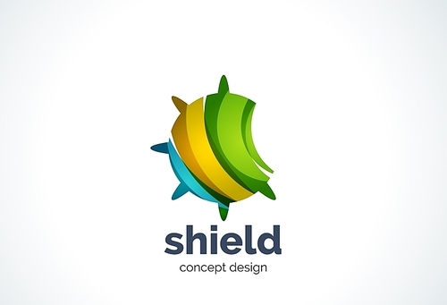 유토이미지 | Round shield logo template, security or safe concept ...