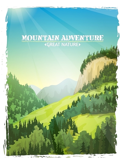 유토이미지 | Mountains sunny green slopes landscape design travel outdoor ...
