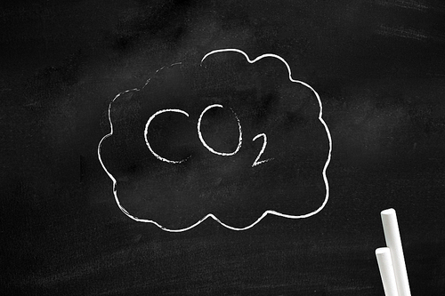 유토이미지 | CO2 written on a blackboard
