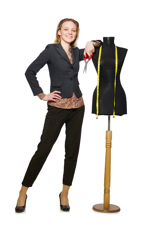 유토이미지 | Woman tailor isolated on white